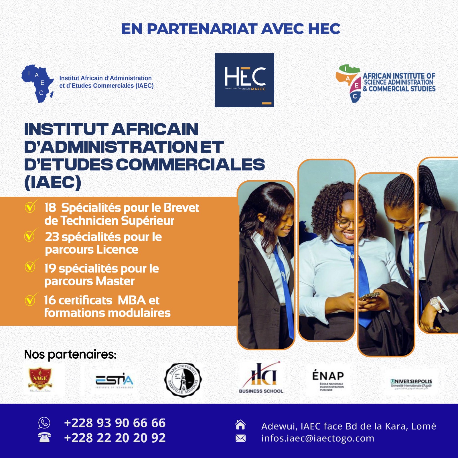 IAEC en Partenariat avec le HEC - IAEC TOGO