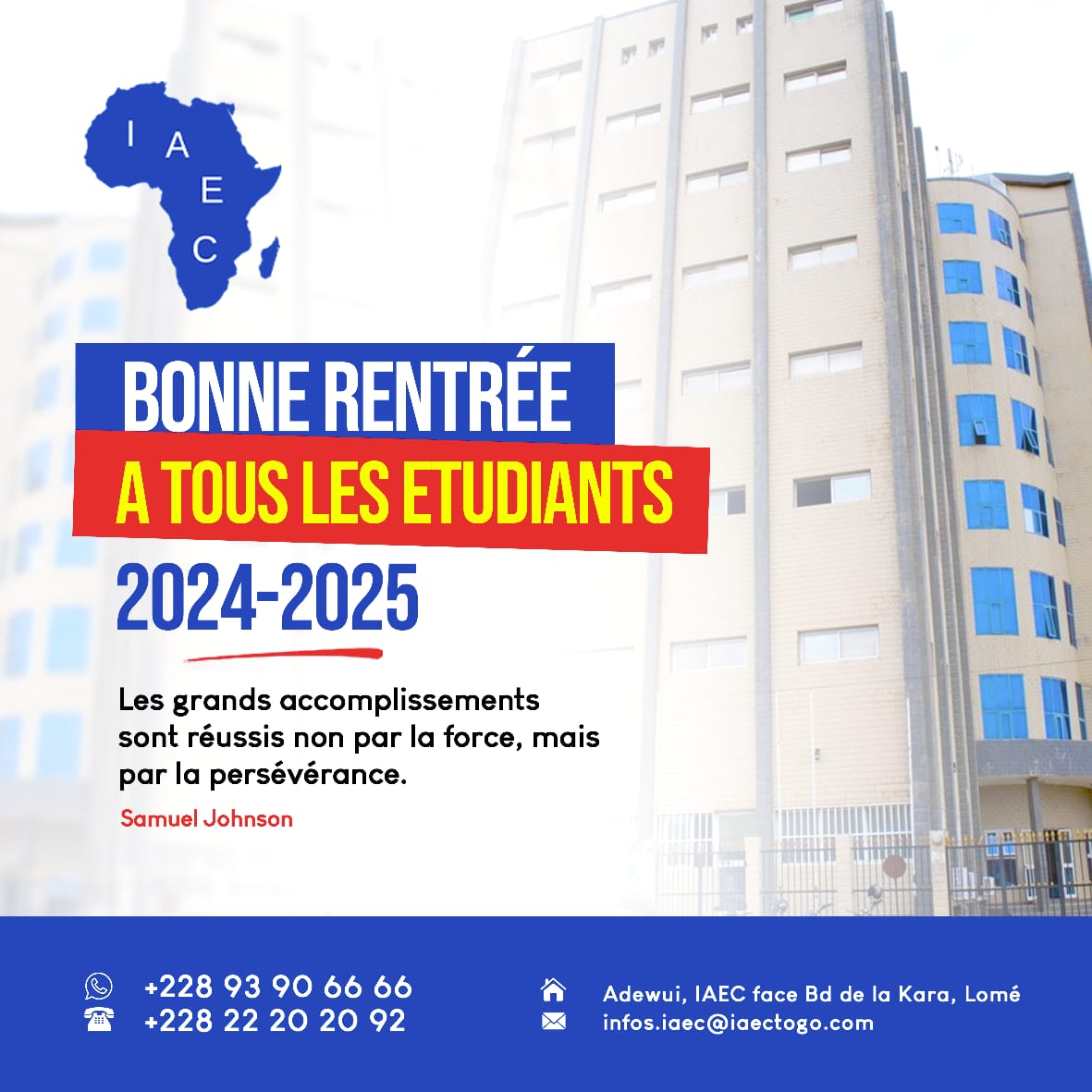 La rentrée académique 2024-2025 à l'IAEC - IAEC TOGO